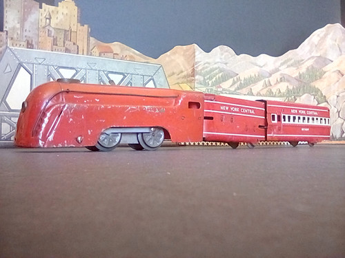 Marx Red Mercury Locomotive Articulated Passenger Train ! | Fourstackr