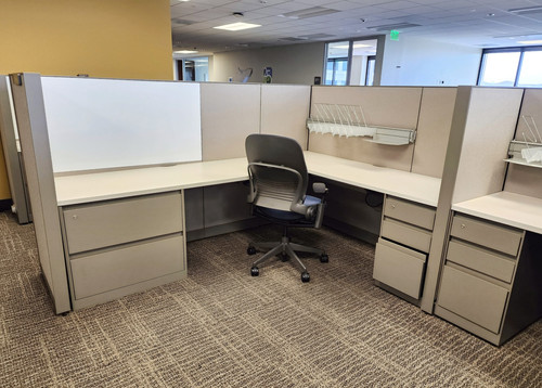Steelcase Answer Gray 6' x 6' x 54"H Cubicle with NO GLASS | First Call ...