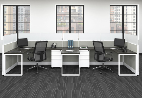 SIS 6' x 6' Mid-Height Modern Cubicle with Stackable Glass | First Call ...