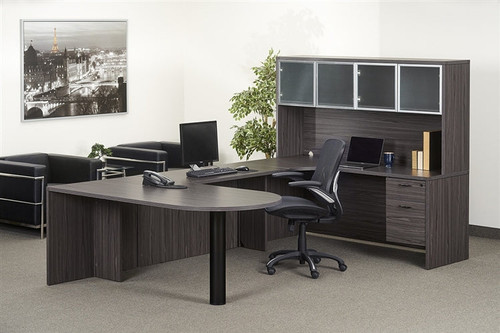 Office Star U-Shape 71" x 107" with Bullet Desk and Hutch | First Call ...