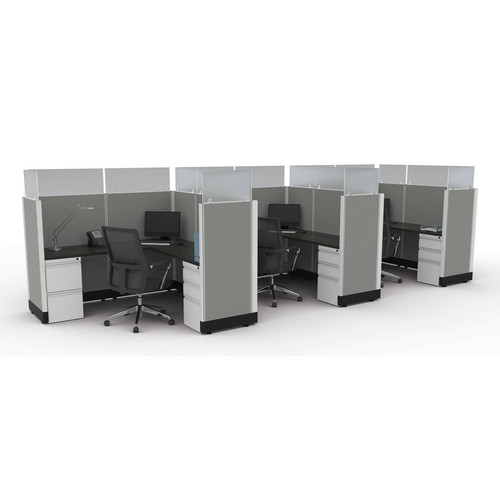 SIS 6' x 6' Tall Modern Cubicle with Stackable GLASS | First Call Office