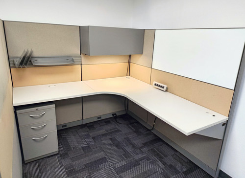 Allsteel 6' x 6' Tan and Gray Cubicle | First Call Office
