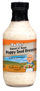 Yaya's Sweet n' Sour Poppy Seed Dressing 16 Fluid Ounces | yayasdressing