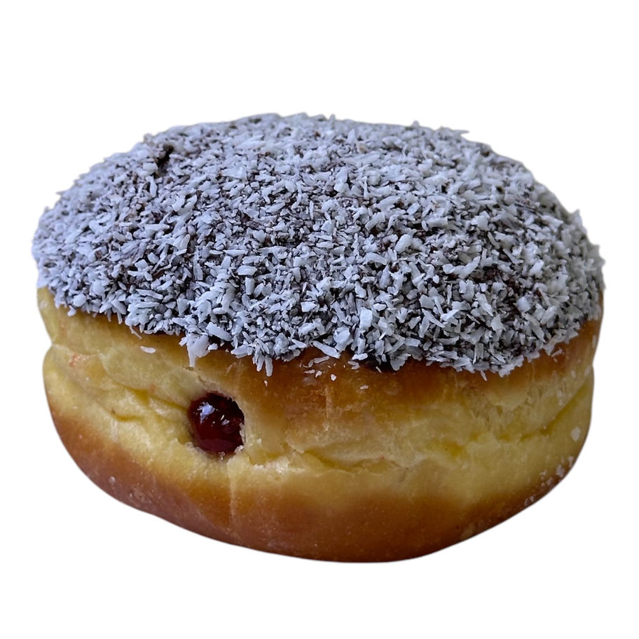 Jam & Cream Lamington Filled Donut | Bad Boy Bakehouse
