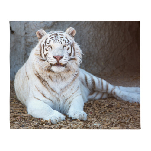 White Tiger Throw Blanket | wildanimalsanctuary