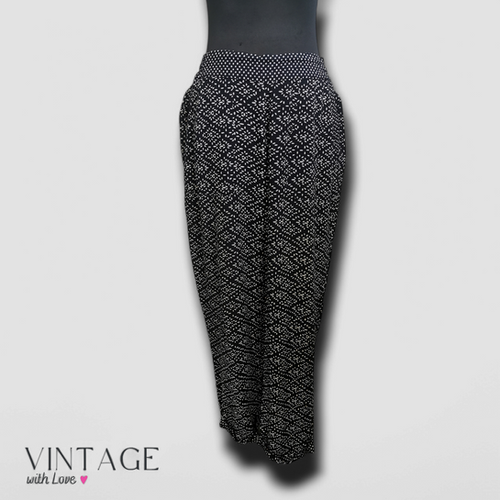 Earthaddict Black and White Abstract Pants - Size 38 (Medium) | Vintage ...