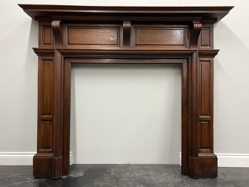 Original Antique Victorian Dark Oak Wood Fireplace Fire Surround ...