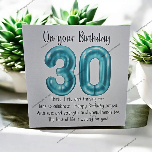 Personalised Milestone Poem 30th Birthday Greeting Card #15 | personalised