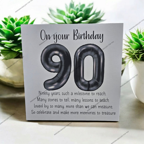 Personalised Milestone Poem 90th Birthday Greeting Card #3 | personalised