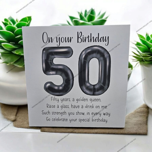 Personalised Milestone Poem 50th Birthday Greeting Card #11 | personalised