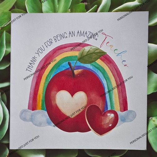 Personalised Teacher Thank You Rainbow Card #16 | personalised