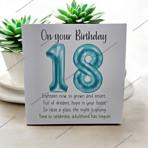 Personalised Milestone Poem 18th Birthday Greeting Card #20 | personalised