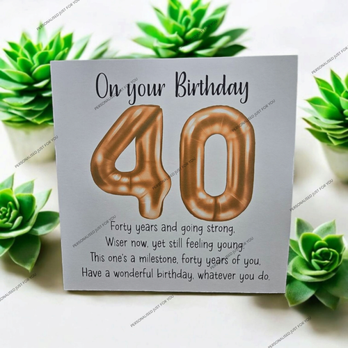 Personalised Milestone Poem 40th Birthday Greeting Card #13 | personalised