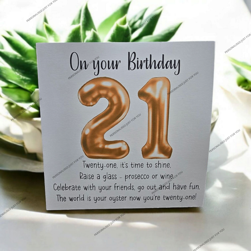 Personalised Milestone Poem 21st Birthday Greeting Card #18 | personalised