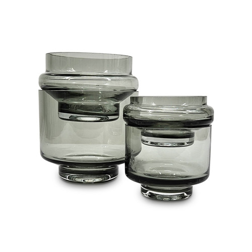 SAFI glass vase - grey | OVO