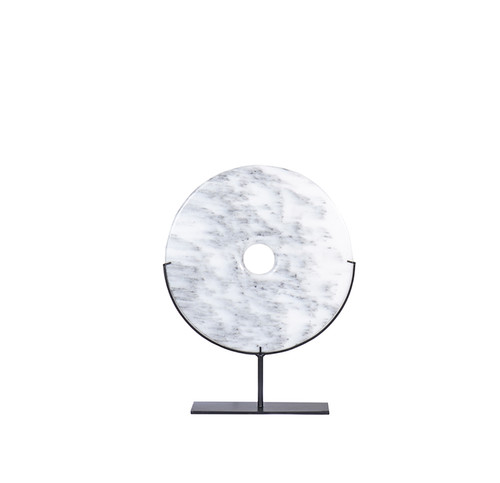 WHITE MARBLE round disc with stand | OVO