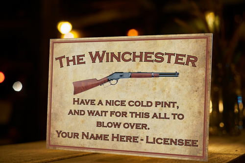 The Winchester Pub/Bar Personalised Aluminium Sign Custom With Your ...