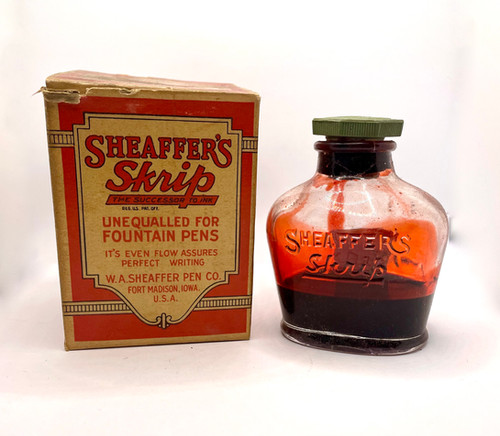 Vintage Sheaffer's 1920s Skrip 8 oz Ink bottle and Box - Red | Alien ...