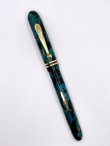Diamond Point Pen Fountain Pen - Blue Gray Black Marbled | Alien ...