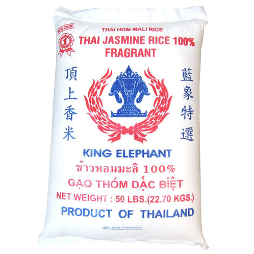 Thai Jasmine Rice King Elephant 50LB (22.7KG)