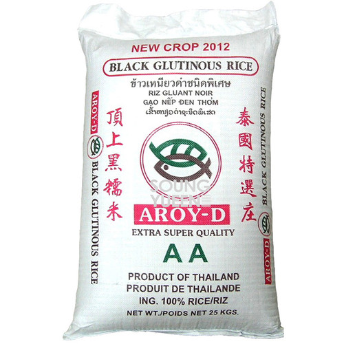 AROY-D BLACK GLUTINOUS RICE 25KG | soungyueen