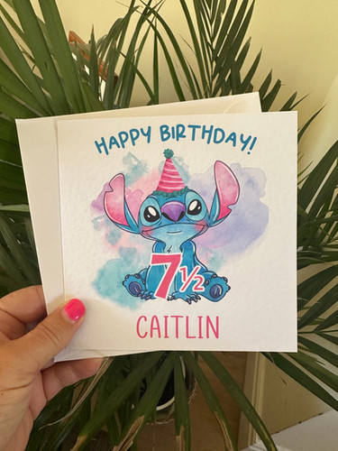 Personalised Stitch Birthday Card | Partybug