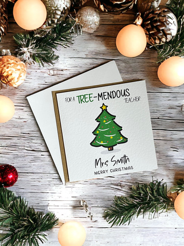 Personalised TREE-MENDOUS Christmas Card | Partybug
