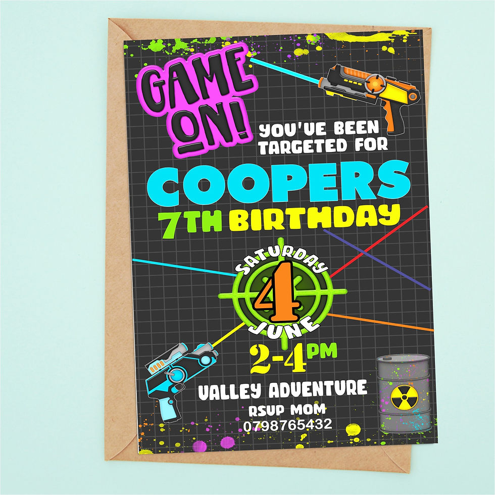 Laser Tag Party Invite | Partybug