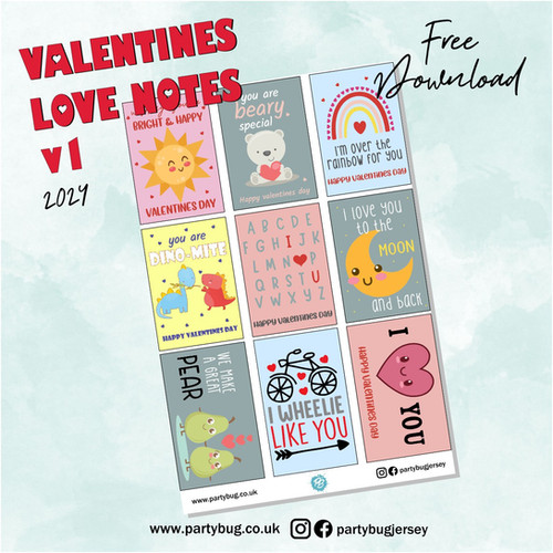 Free Valentines Love Notes 1 | Partybug