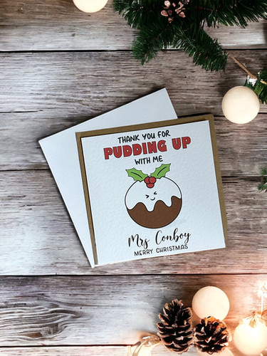 Personalised Pudding Christmas Card | Partybug