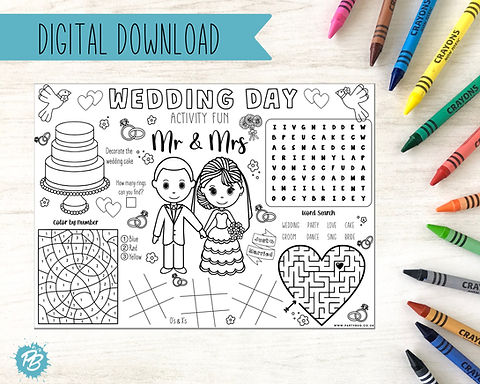 coloring pages kids wedding
