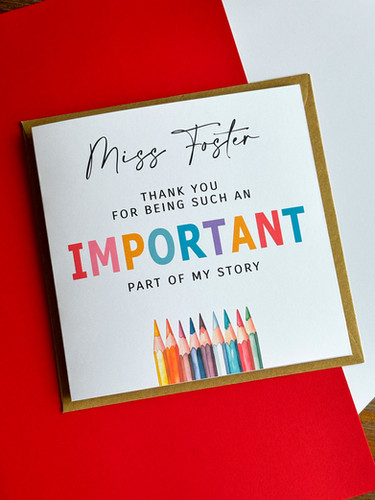 Personalised Teacher Important Card | Partybug