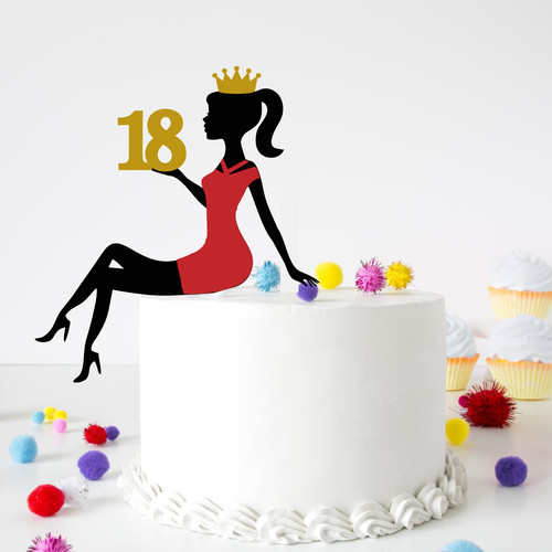 Lady Sitting Cake Topper | Partybug
