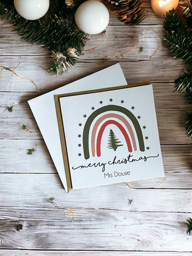Personalised Rainbow Christmas Card | Partybug