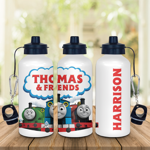 PERSONALISED 'THOMAS THE TANK ENGINE & FRIENDS' 600ML ALUMINIUM WATER ...
