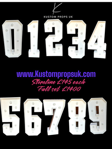 Full set 4ft led slimline numbers | Kustom props uk