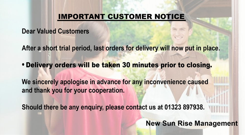 Last Order For Delivery