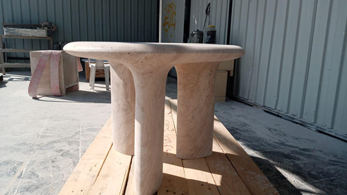Elephant Leg Travertine Marble Coffee Table, Marble Coffee Table ...