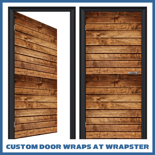 Wooden plank v3 vinyl sticker door wrap | The Wrap Master