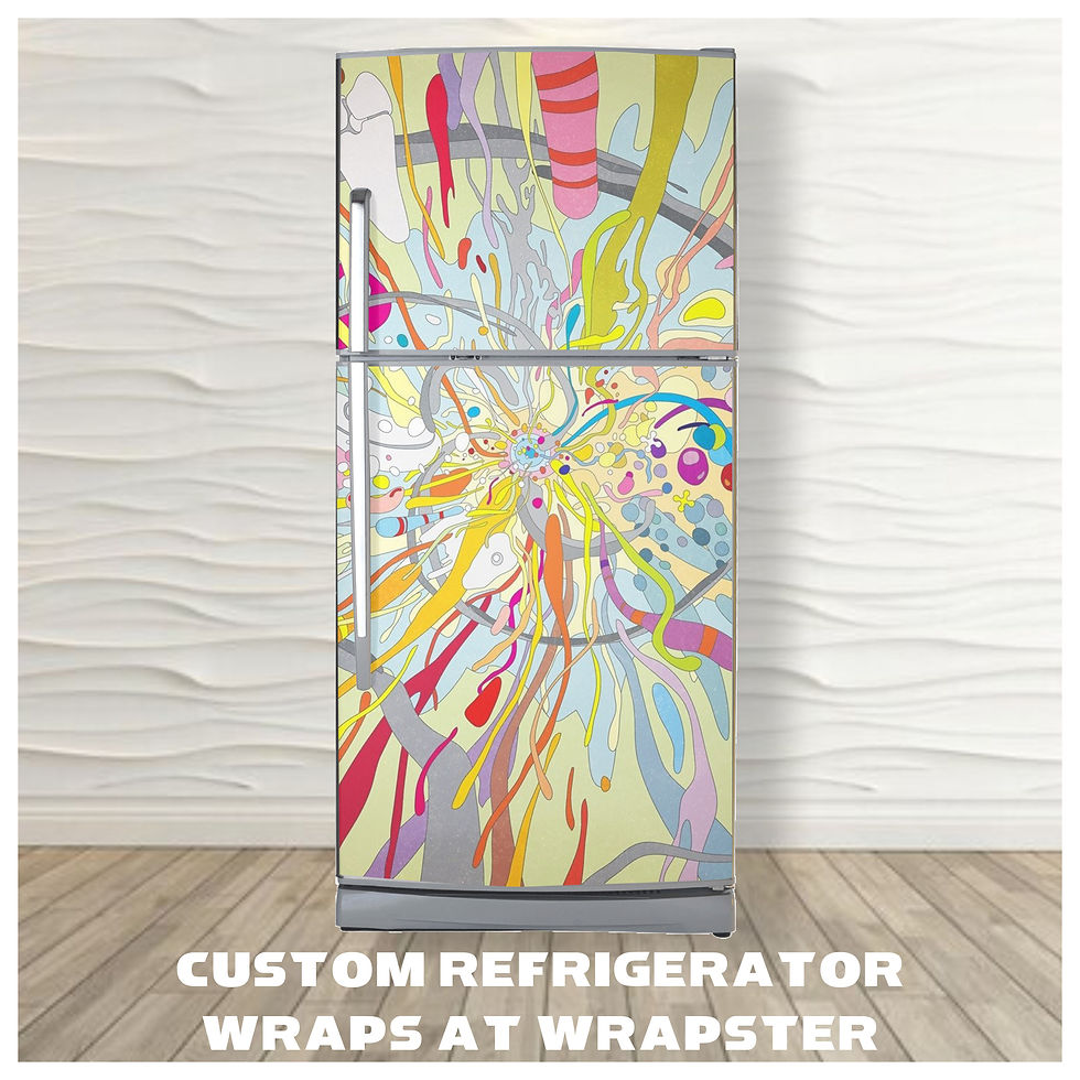 Abstract line vinyl sticker refrigerator wrap | The Wrap Master