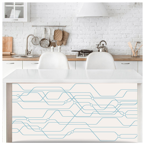 Topographic map vinyl kitchen wrap | The Wrap Master