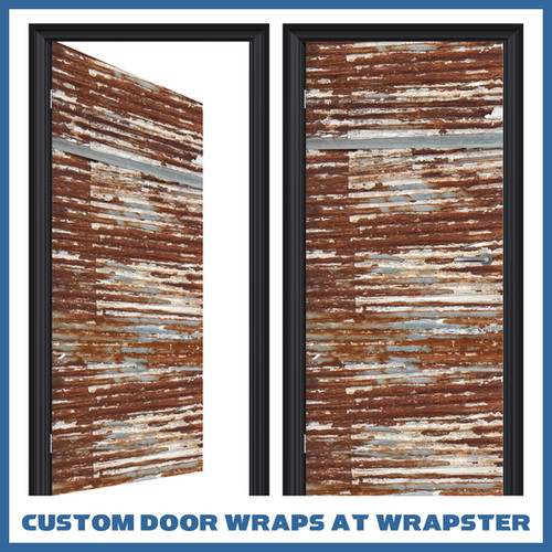 Rustic vinyl sticker door wrap | The Wrap Master