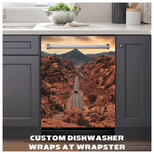 Road and mountain vinyl dishwasher wrap | The Wrap Master
