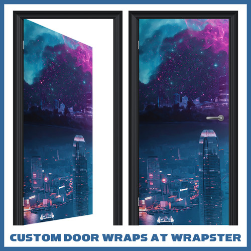 Neon digital vinyl sticker door wrap | The Wrap Master