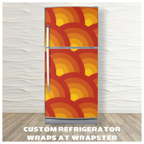 Red yellow sticker vinyl refrigerator wrap | The Wrap Master