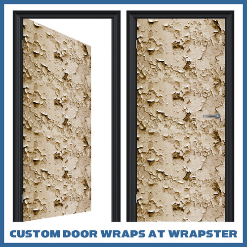 Ancient putty vinyl sticker door wrap | The Wrap Master