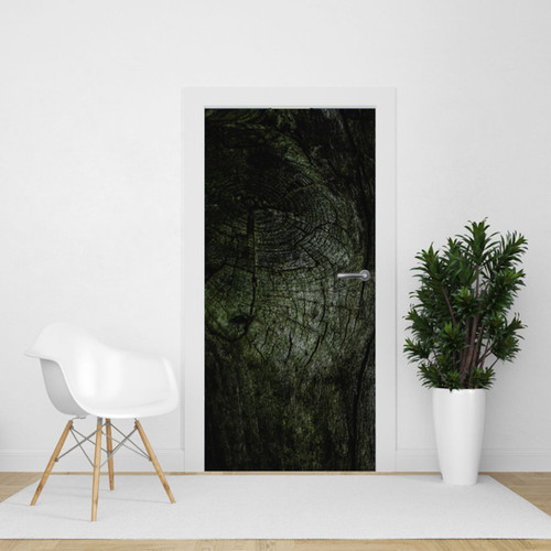 Green wood vinyl sticker door wrap | The Wrap Master