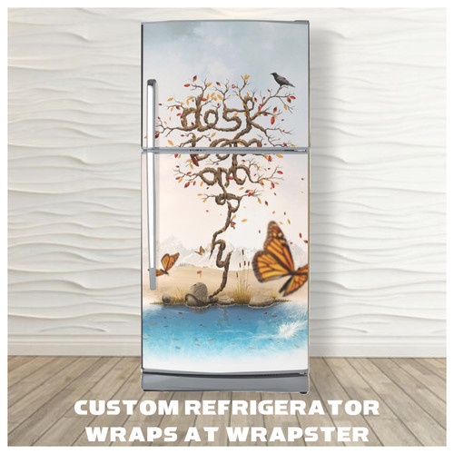 Beautiful paint vinyl sticker refrigerator wrap | The Wrap Master