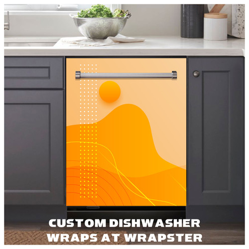 Orange wave vinyl dishwasher wrap | The Wrap Master