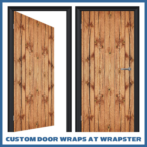 Wooden plank v2 vinyl sticker door wrap | The Wrap Master